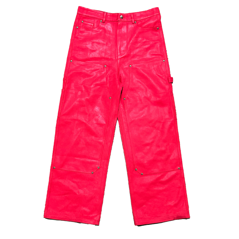 "Red Clay" Leather Waxed BigTag Carpenter Pants – SYAIR SAIHARA